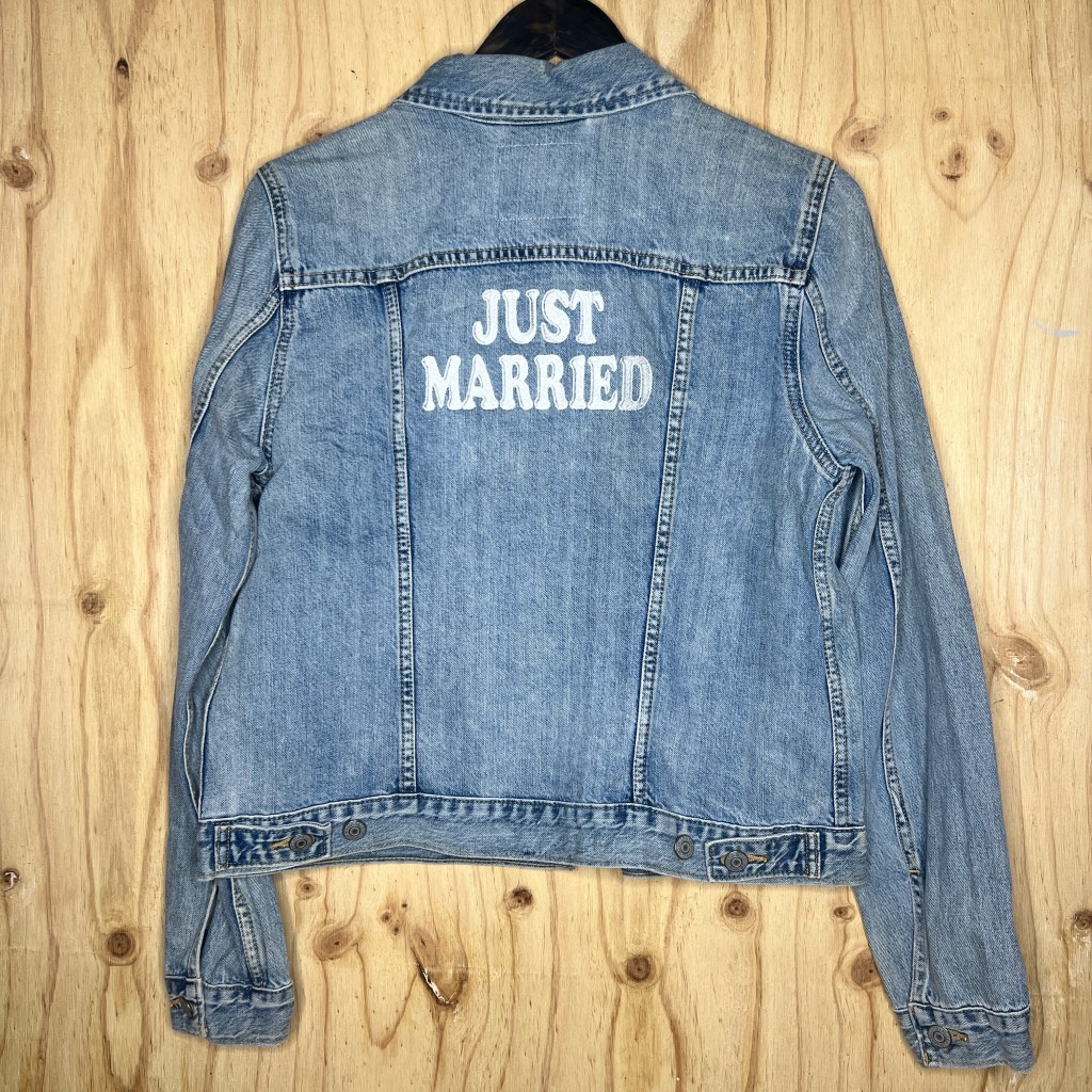 Levi's Denim Jacket | Size M | Just Married Embroidery - MNC Weddings